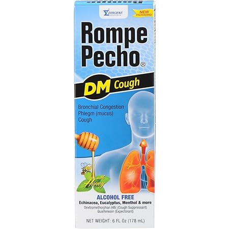Amazon.com : Rompe Pecho EX (Expectorant) 6oz - Cold & Cough Syrup ...