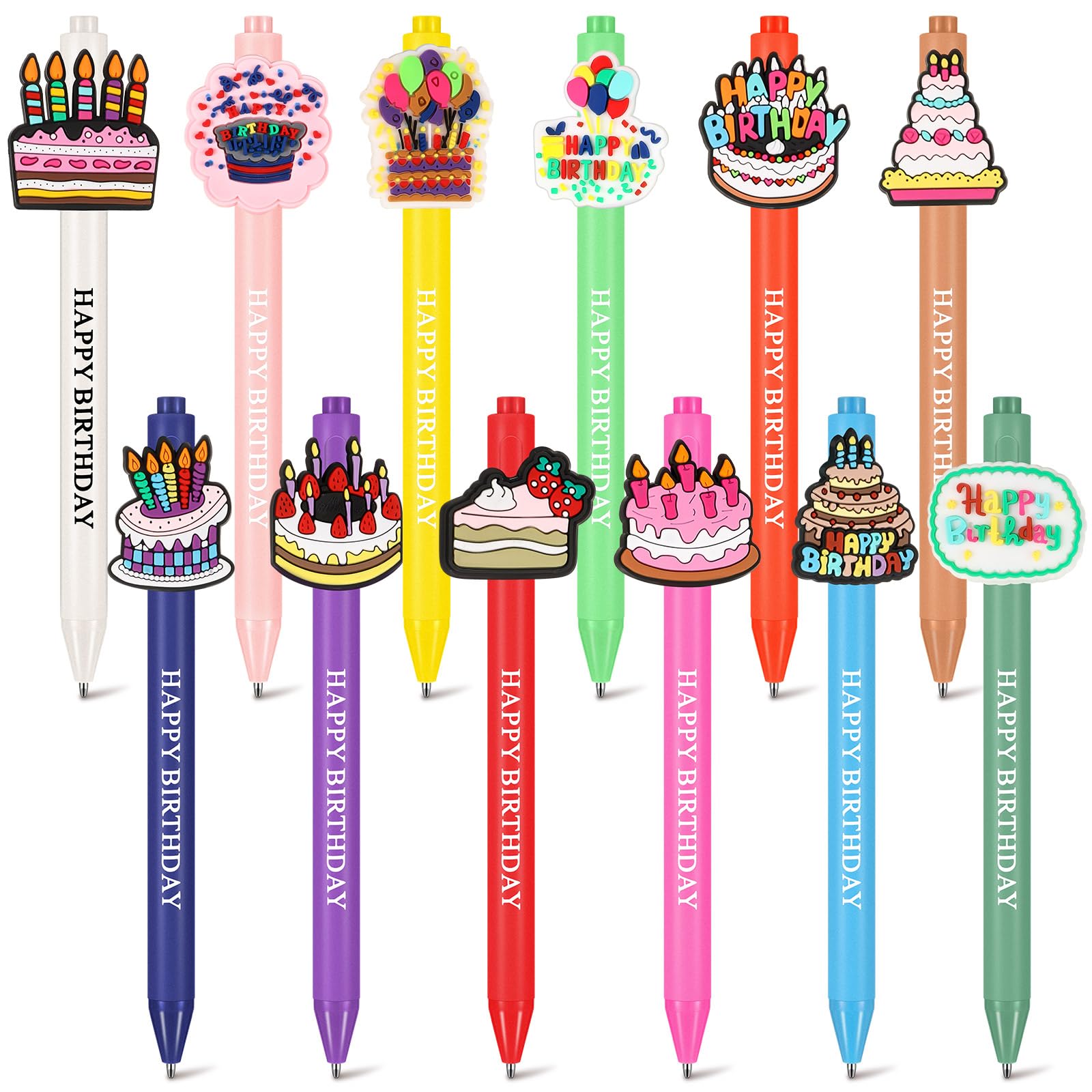 Snapklik.com : 24 Pcs Birthday Cute Pens Cartoon Funny Pen Writing ...