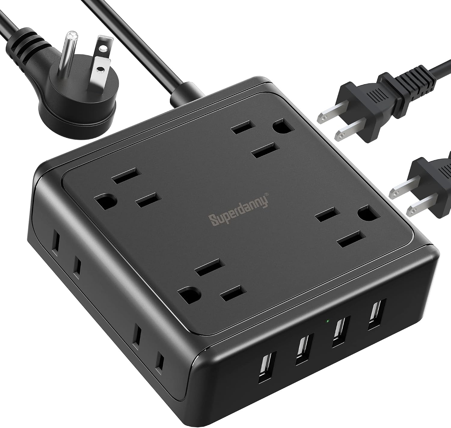 Amazon.com: SUPERDANNY Power Strip with 4 USB Ports, Mountable Charging ...