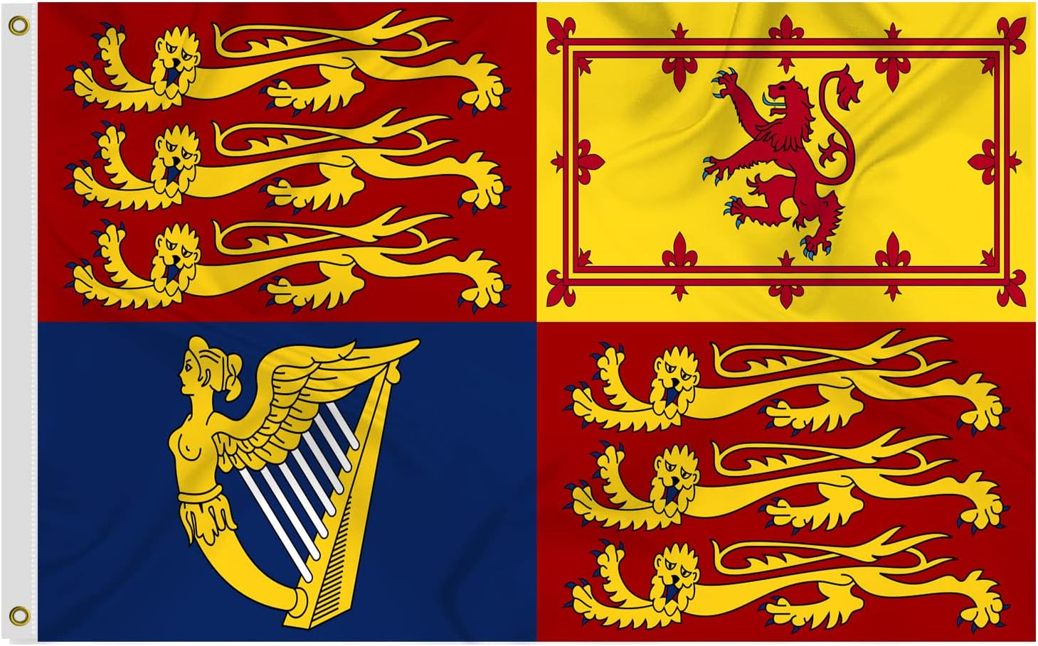 Amazon.com : United Kingdom Royal Standard Flag 3x5 Ft, Made of Glossy ...