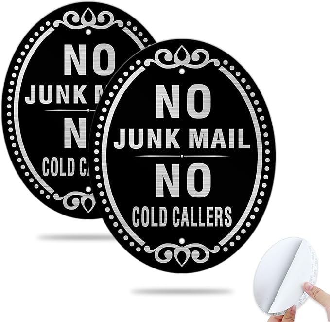 Goodvia No Cold Callers Sign for Front Door Aluminum Brushed, No Junk ...