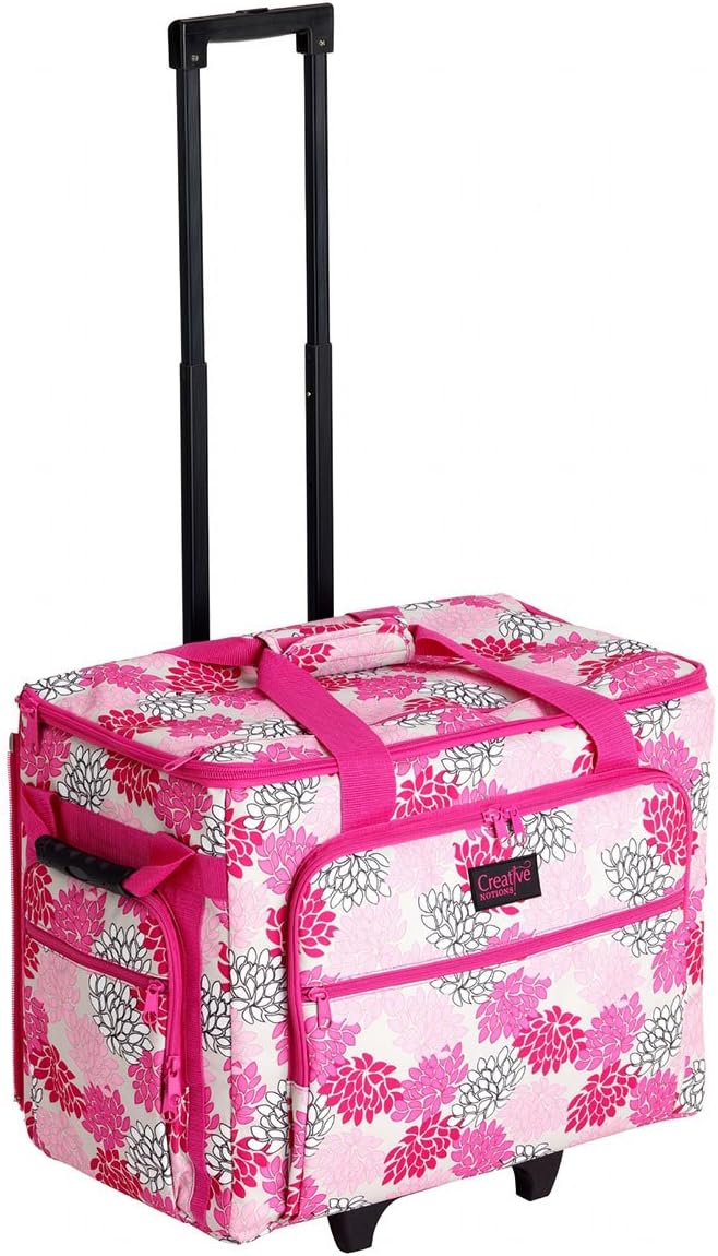 Amazon.com: Creative Notions XL Sewing Machine Trolley in Pink and Gray ...