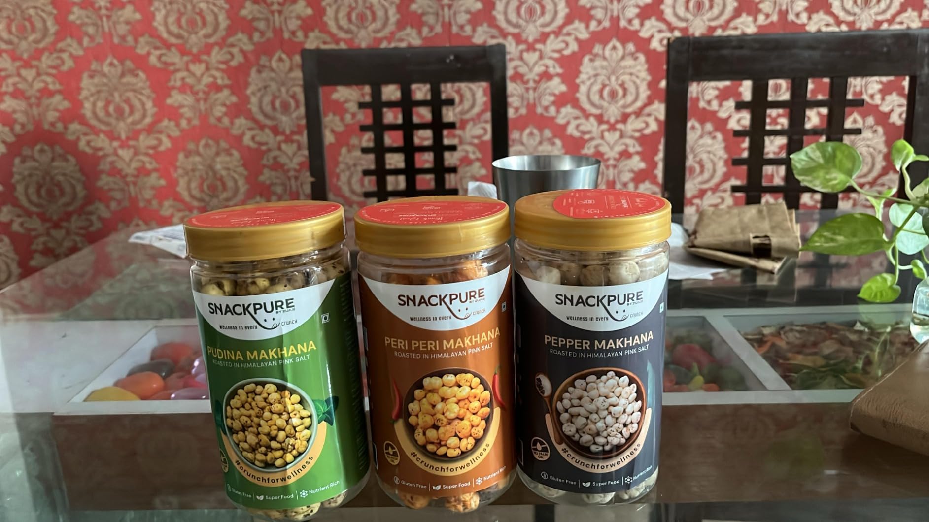 SNACKPURE BY ZUARI wellness in every crunch Pudina, Peri Peri & Pepper ...