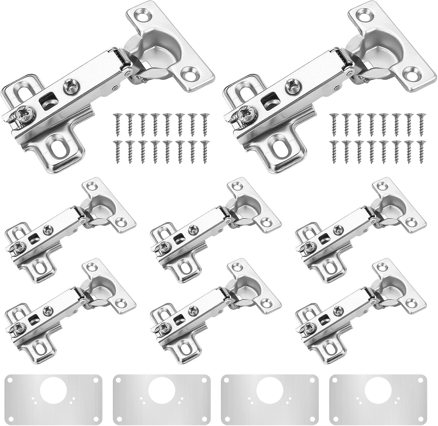 8PCS 26mm Cabinet Hinges, Wardrobe Hinges with 4 Pcs Hinge Repair Plate ...