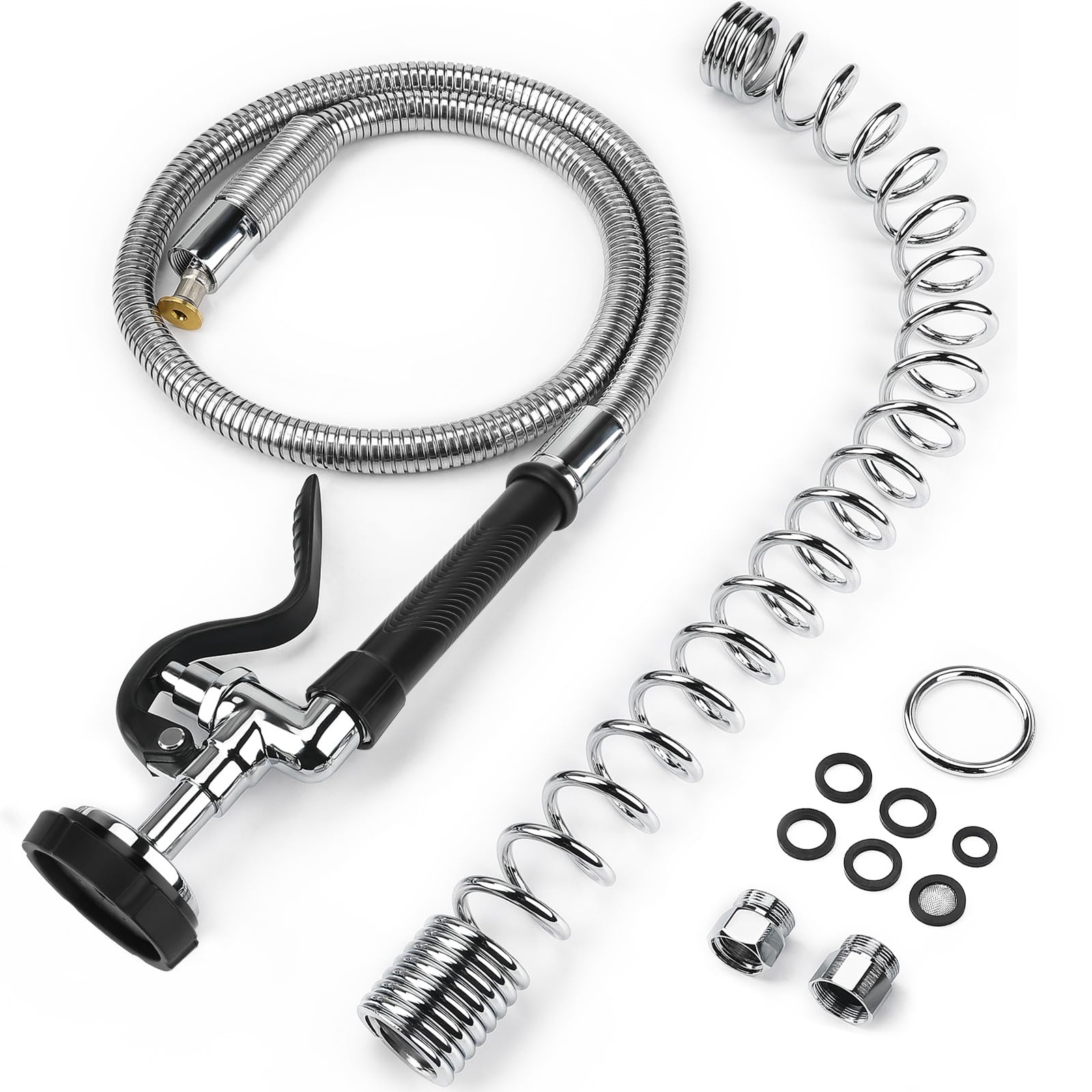 Spray Valve with 45" Flexible Stainless Steel Hose & Pre-Rinse Overhead ...
