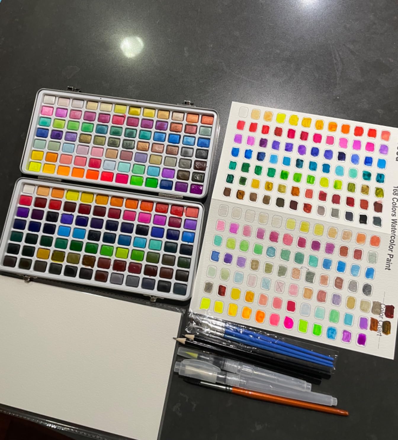 Watercolour Paint Set, 100 High Pigment Watercolour Paint Palettes with ...