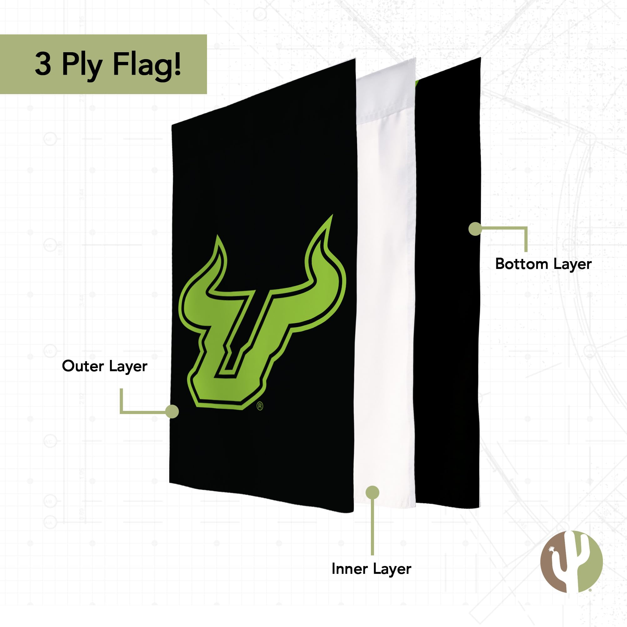 Gators Flag DEYOU South Florida Bulls Flag 3x5 Feet Banner Flag Usc Flag