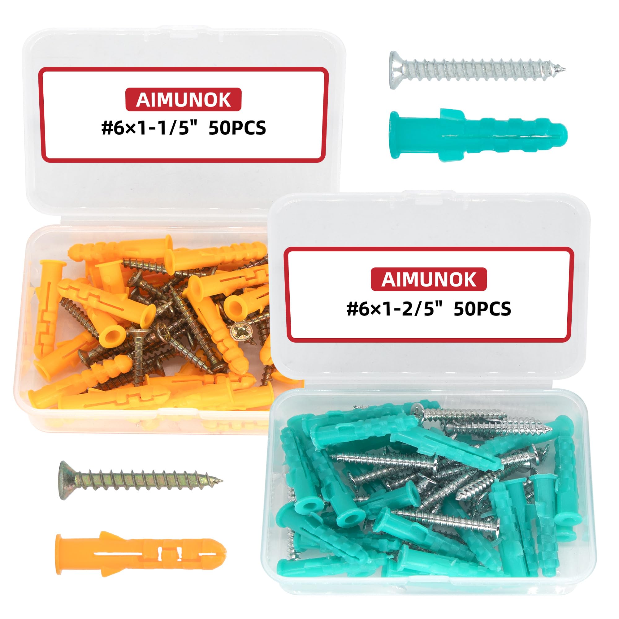 Snapklik.com : 100PCS Drywall Anchors And Screws Kit, 50 Plastic Dry ...