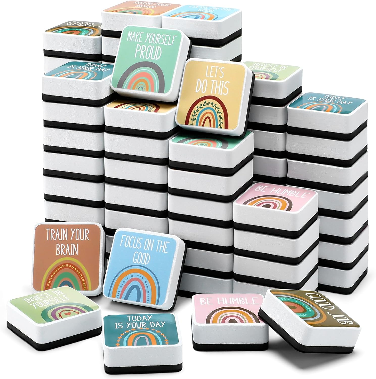 Amazon.com : 80 Pcs Magnetic Dry Erase Erasers Inspirational Whiteboard ...