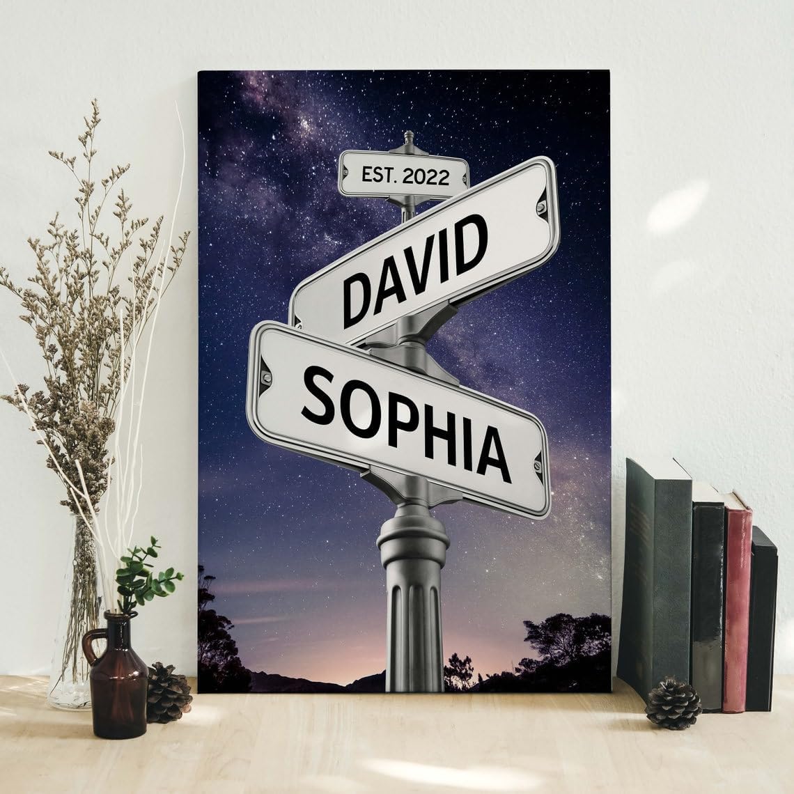 Amazon.com: Personalized Canvas Vintage Street Sign For Couples ...