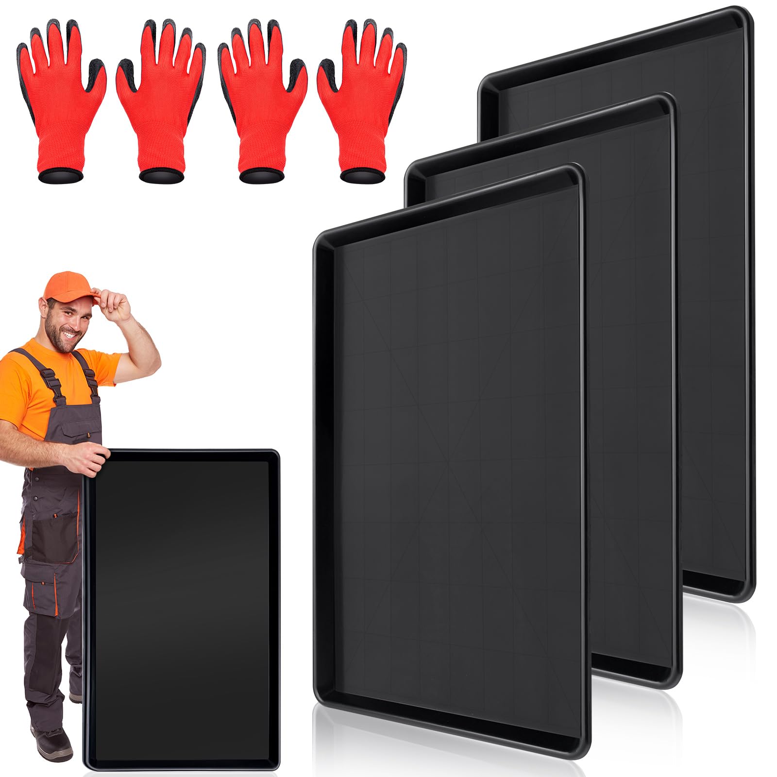 Amazon.com: 3 Pcs Extra Large Oil Drip Pan – 35.4 x 24 x 1.5 Inch, Auto ...