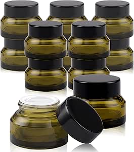 Amazon.com: TkoYuHm 12 pack Glass Cosmetic Jars with Lids Small Lotion ...