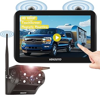 Amazon.com: VEKOOTO VK7 Magnetic Solar Wireless Backup Camera, 7'' IPS ...