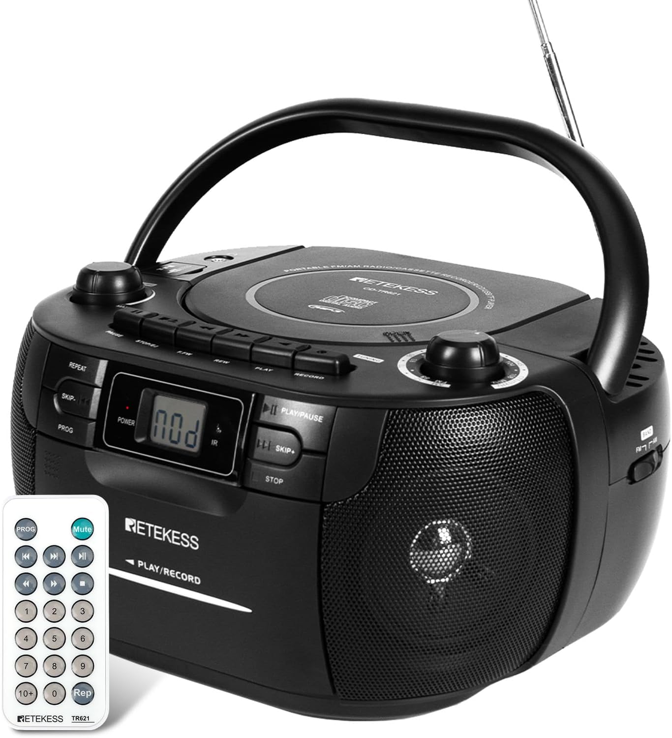 Retekess TR621 CD Player Boombox, Cassette Tape Player AM FM Radio ...