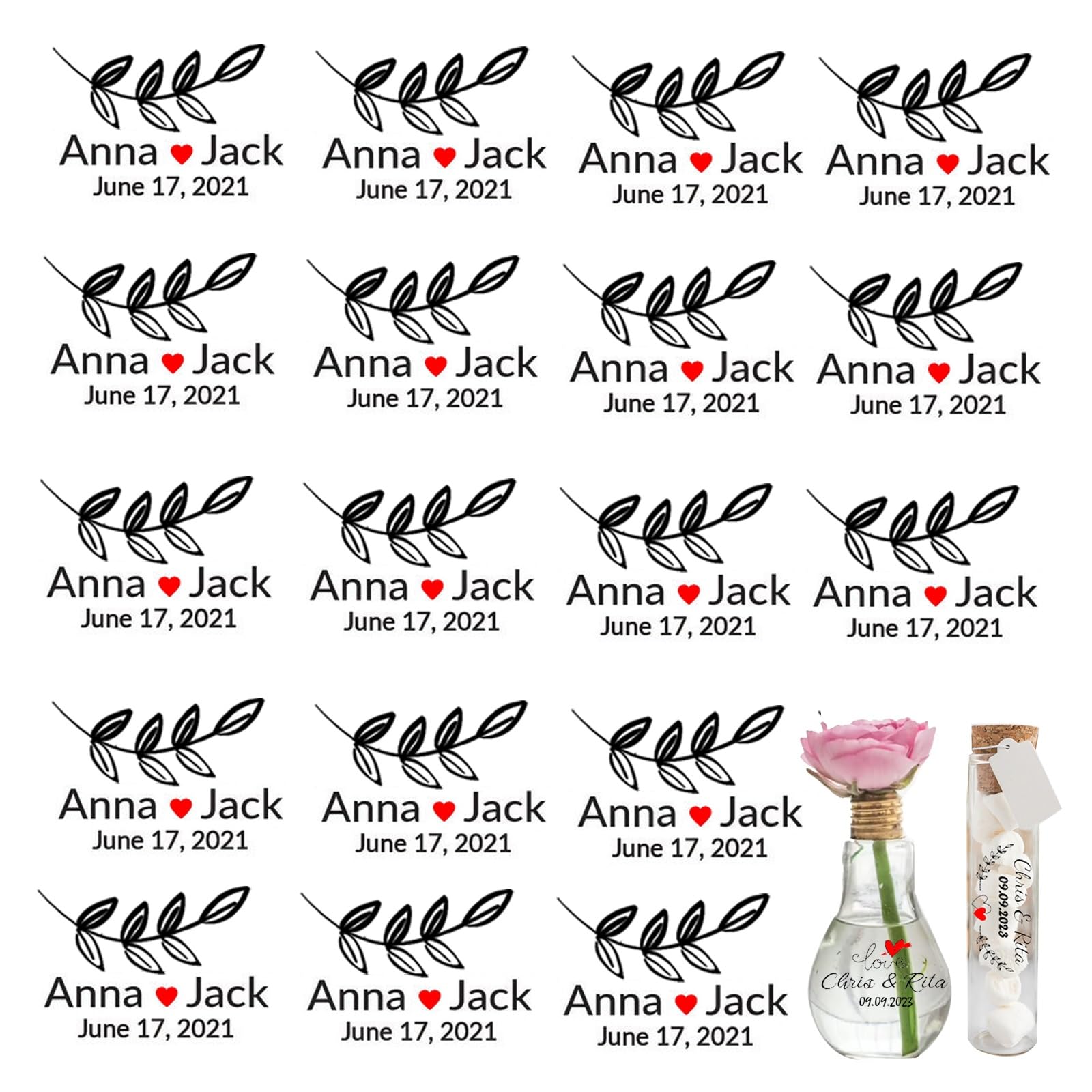 Bubble Print Yourself Wedding Labels