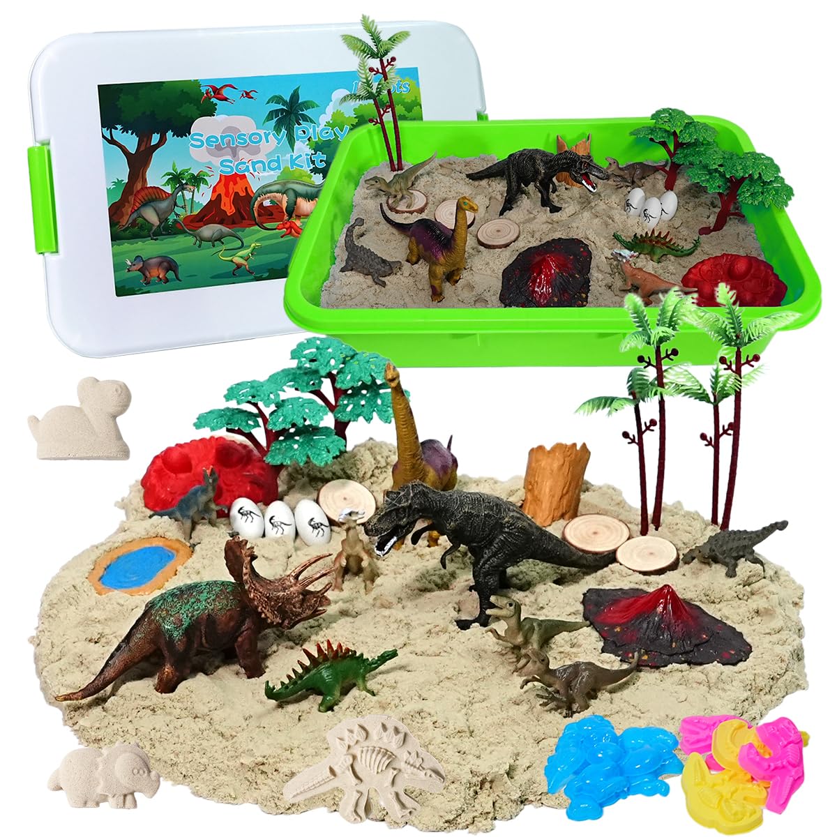 Amazon.com: Dinosaur Sensory Bin Sandbox Toys, Dinosaur Play Sand Kit ...