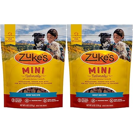 Amazon.com : Zuke's Mini Naturals Dog Training Treats, Beef Recipe ...