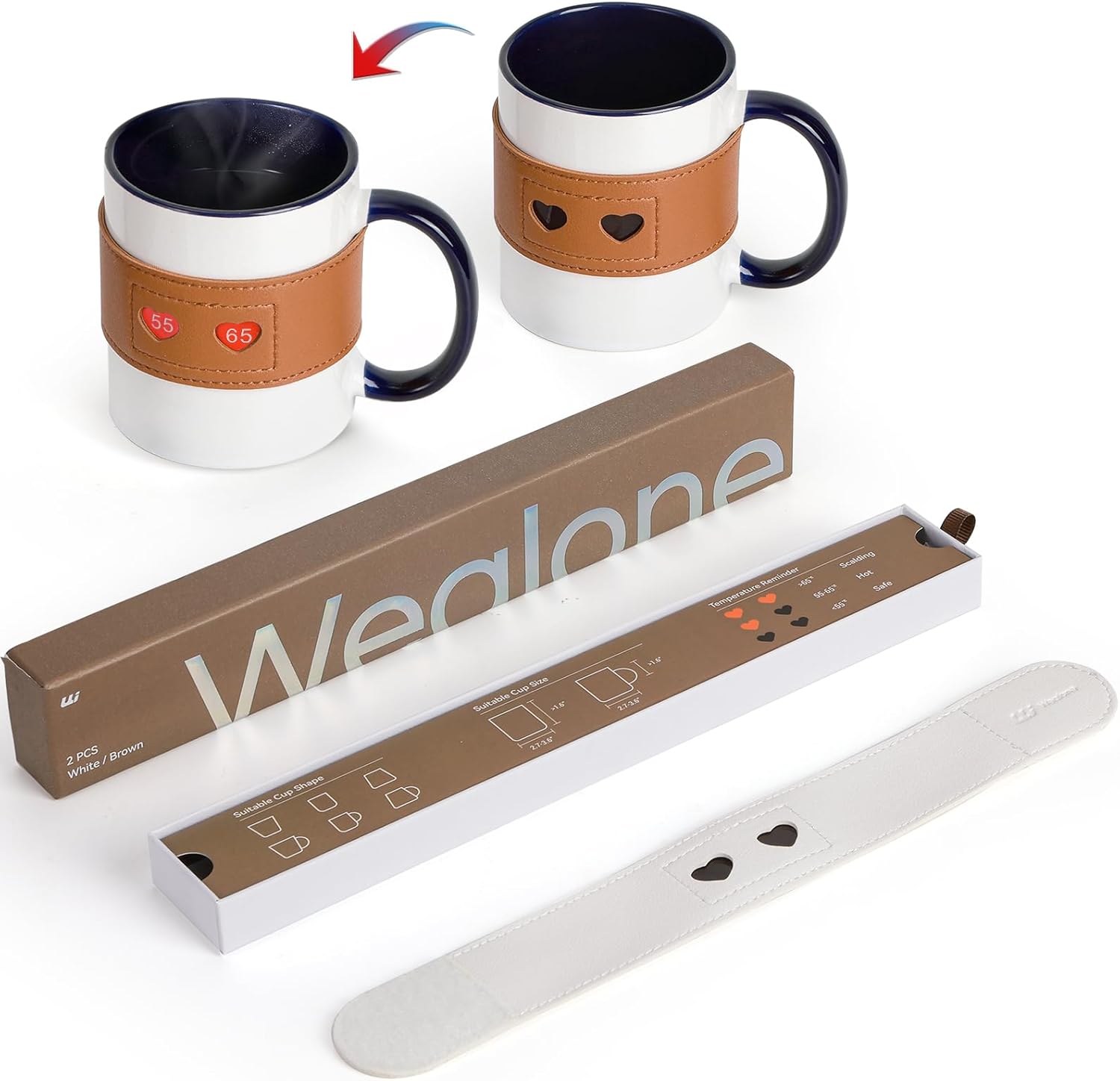 Amazon.com: Wealone Color Changing Coffee Mug Sleeve - 2 Pack Heat ...