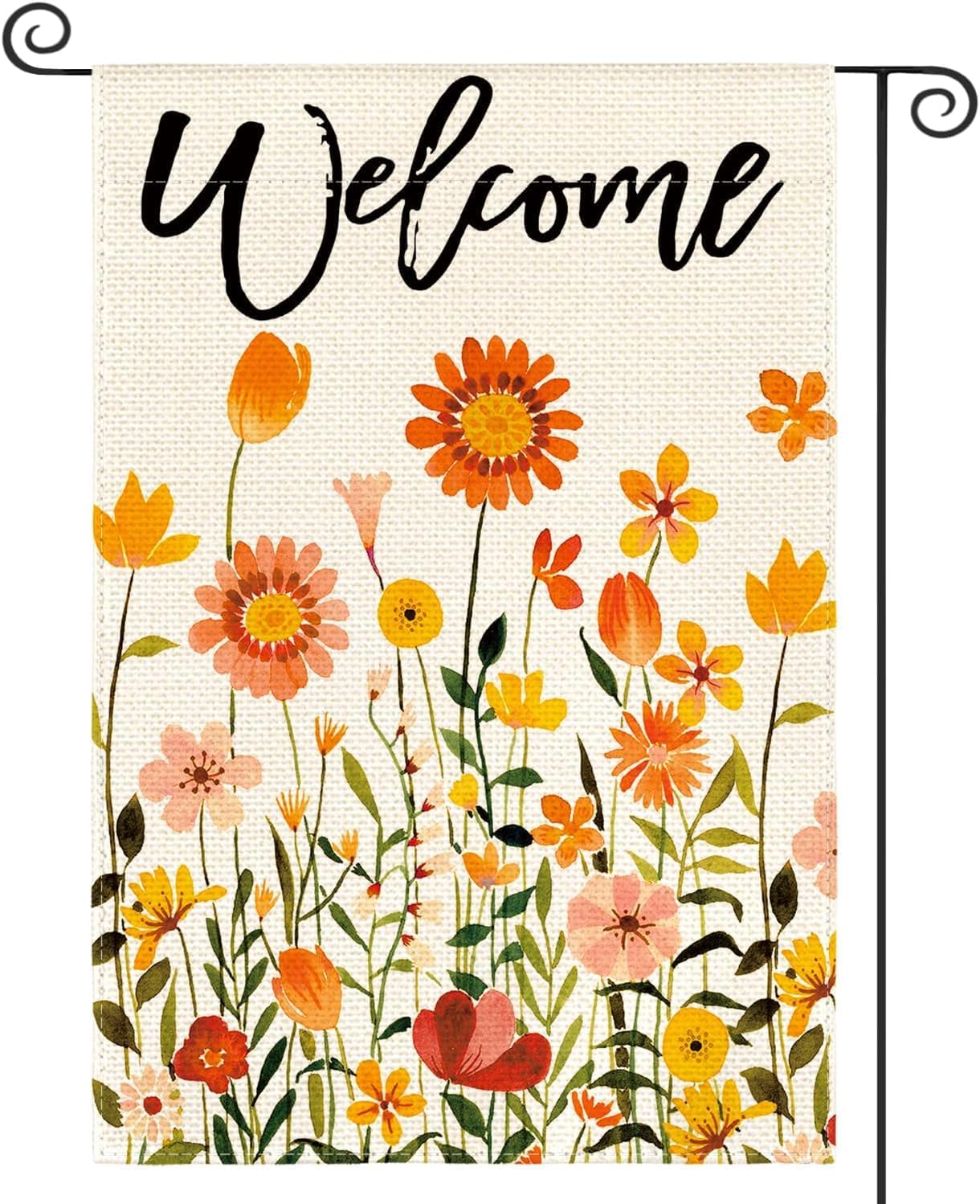 Amazon.com : FALL's Bounty Welcome Garden Flag with Autumn Flowers ...