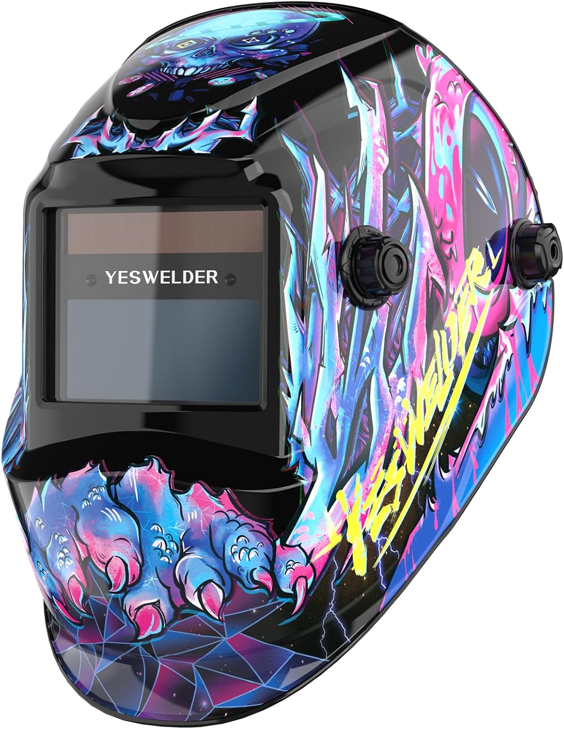 YESWELDER True Color Solar Powered Auto Darkening Welding Helmet, Wide ...