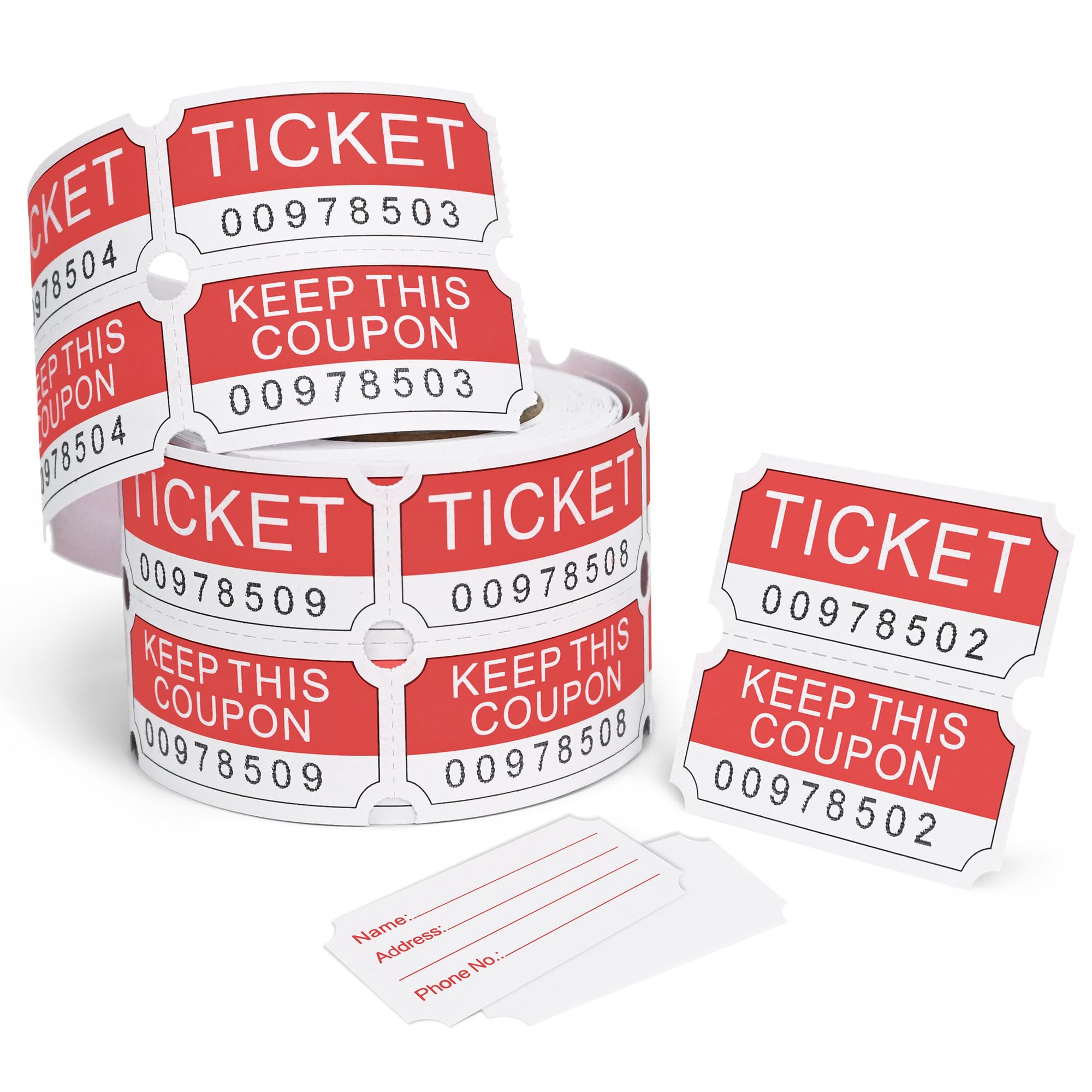 Snapklik.com : L LIKED 250 Raffle Tickets, Red