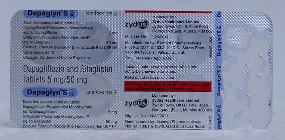 Dapaglyn S 5/50mg - Strip of 10 Tablets : Amazon.in: Health & Personal Care