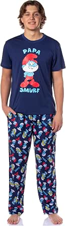 INTIMO The Smurfs Pjs Mens Papa Smurf Short Sleeve Shirt And Pants ...