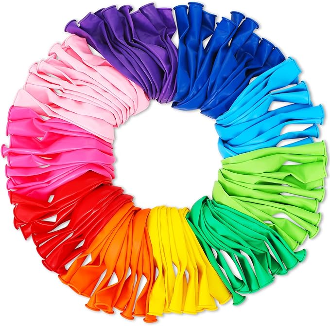 Amazon.com: Lenwen 1000 Pcs Balloons Assorted Colors Rainbow Latex ...