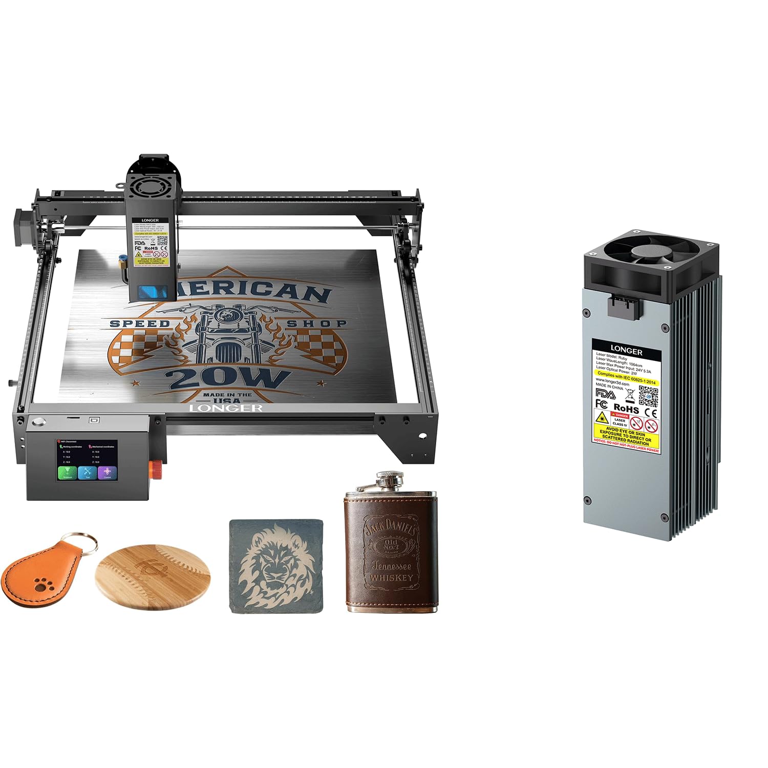 Amazon.com: Longer RAY5 20W Laser Engraver & Longer Ruby Ultimate ...