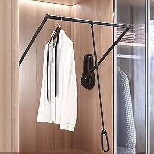 Amazon.co.jp: Pull Down Hanger Rail Pull Down Wardrobe Closet Rod ...