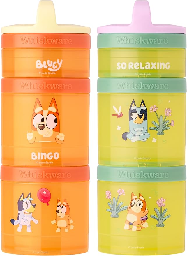 Amazon.com: Whiskware Bluey Stackable Snack Containers for Babies ...