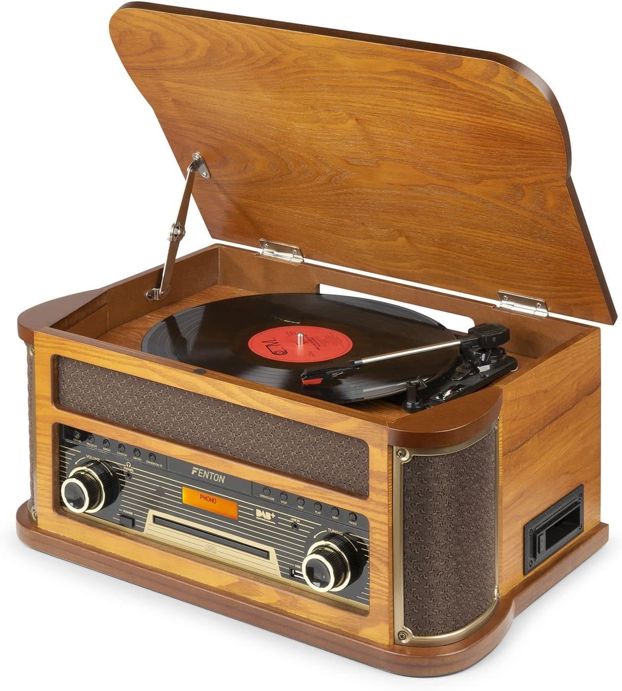 Fenton Memphis Vintage Record Player | Retro Record Player with CD ...