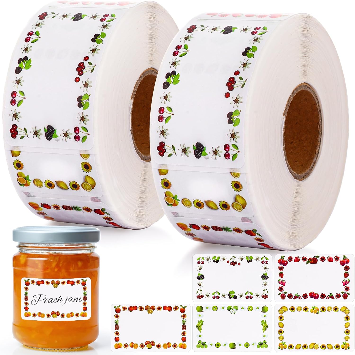 ASelected 1000 Pcs Jam Labels for Jars, 30 x 50 mm Jam Jar Labels Easy ...