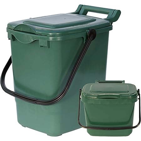 Large Compost Caddy - Green - for Food Waste Recycling (23 Litre) - 23L ...