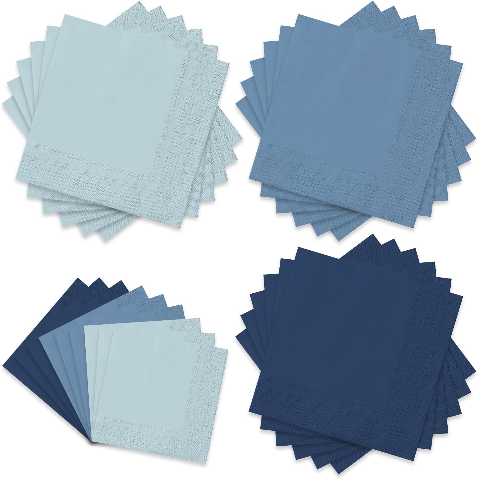 Amazon.com: Whaline Dusty Blue Paper Napkins 3 Colors Dinner Napkins ...