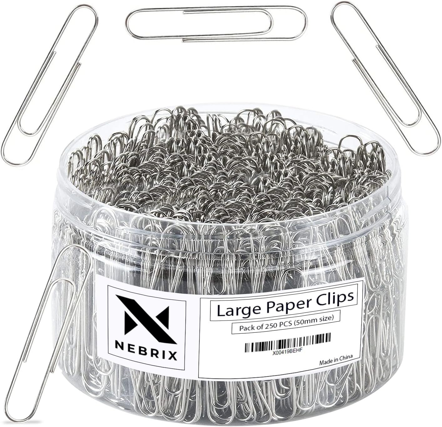 Amazon.com : Nebrix 250 Large Paper Clips Smooth, Jumbo Paper Clips for ...