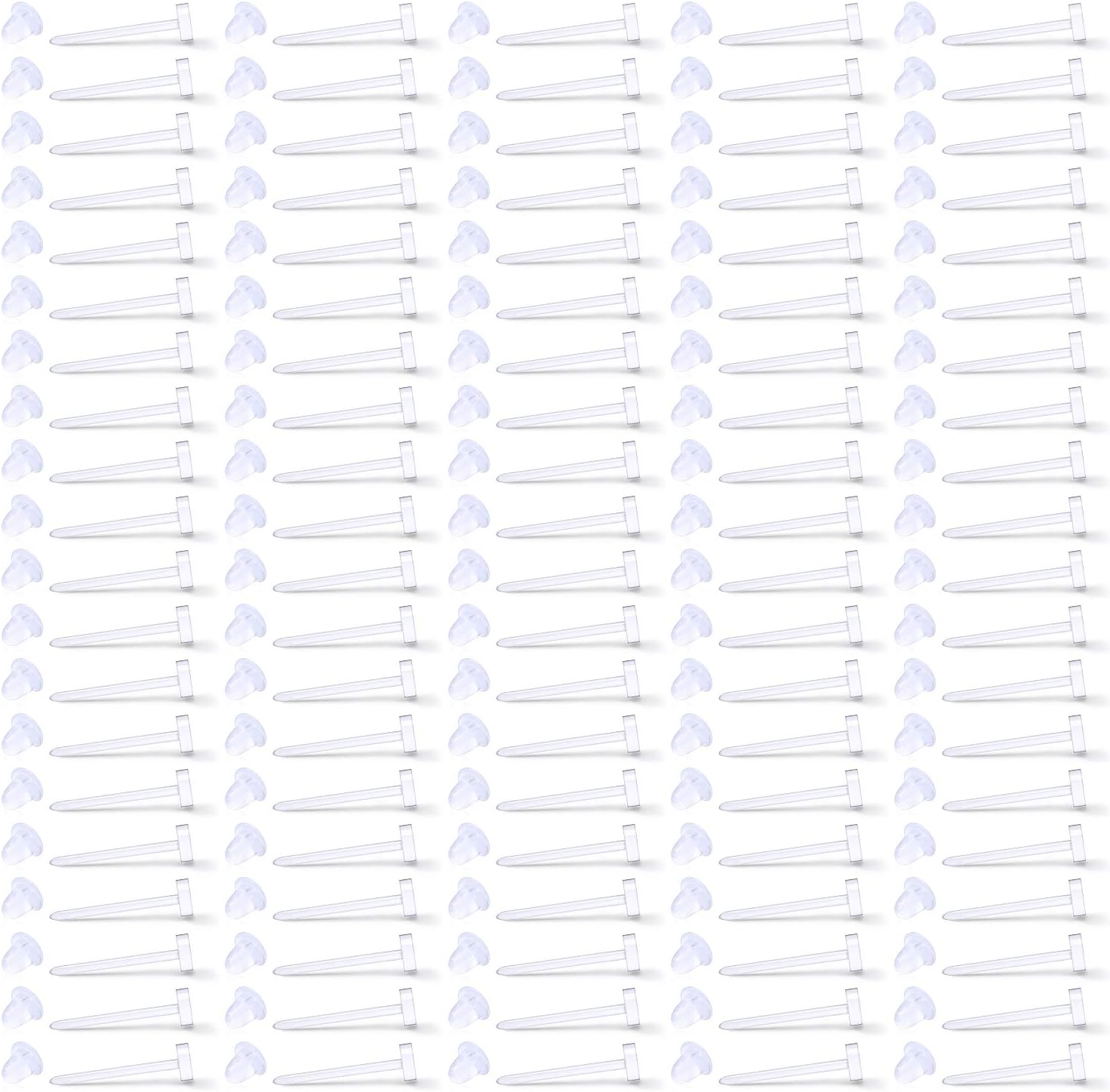 Amazon.com: Ftovosyo 40 Pairs Invisible Plastic Earring Posts Clear Ear ...