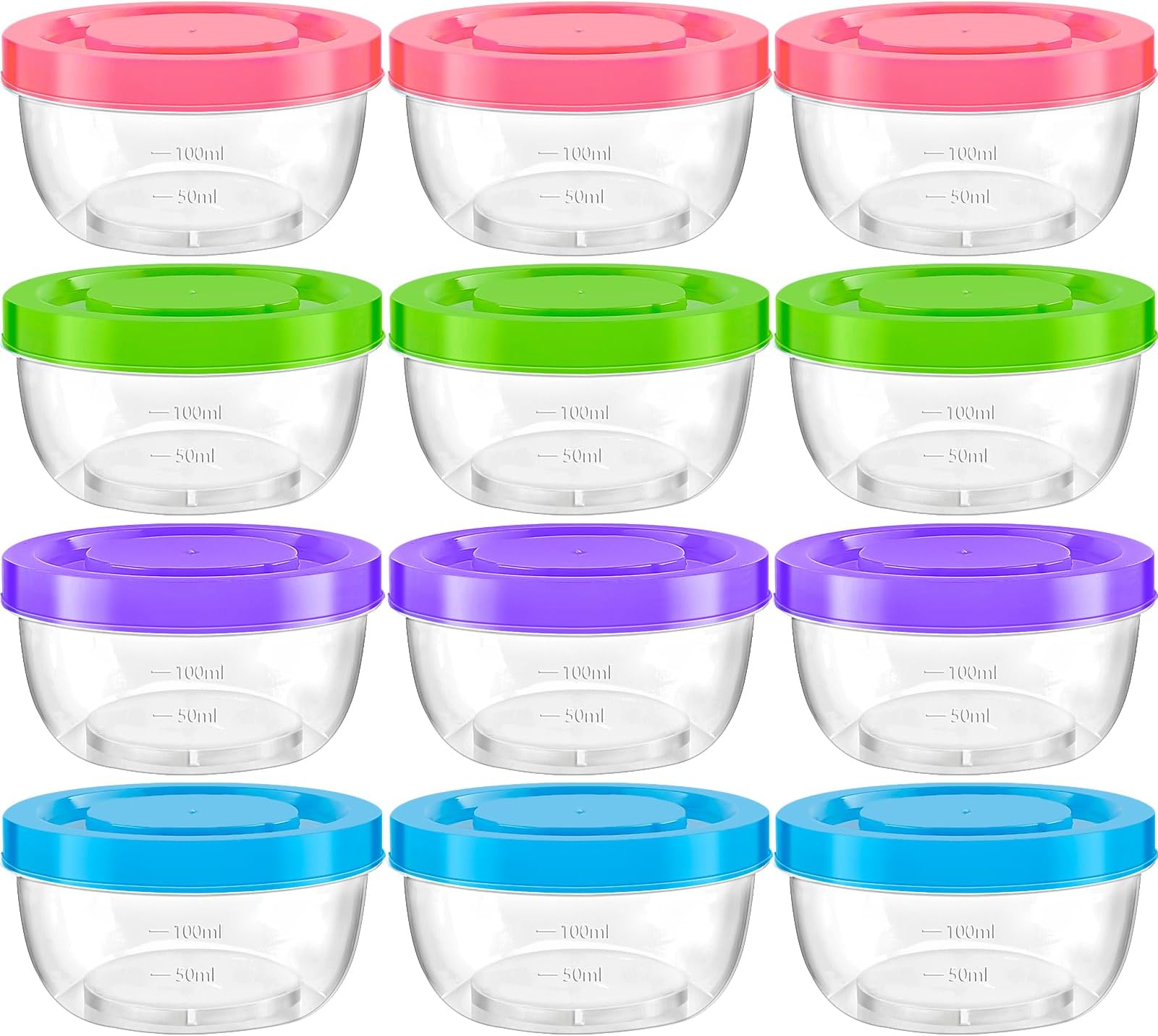 Amazon.com: Tioncy 5 Oz Plastic Food Storage Jars 20 Pcs Small Food ...