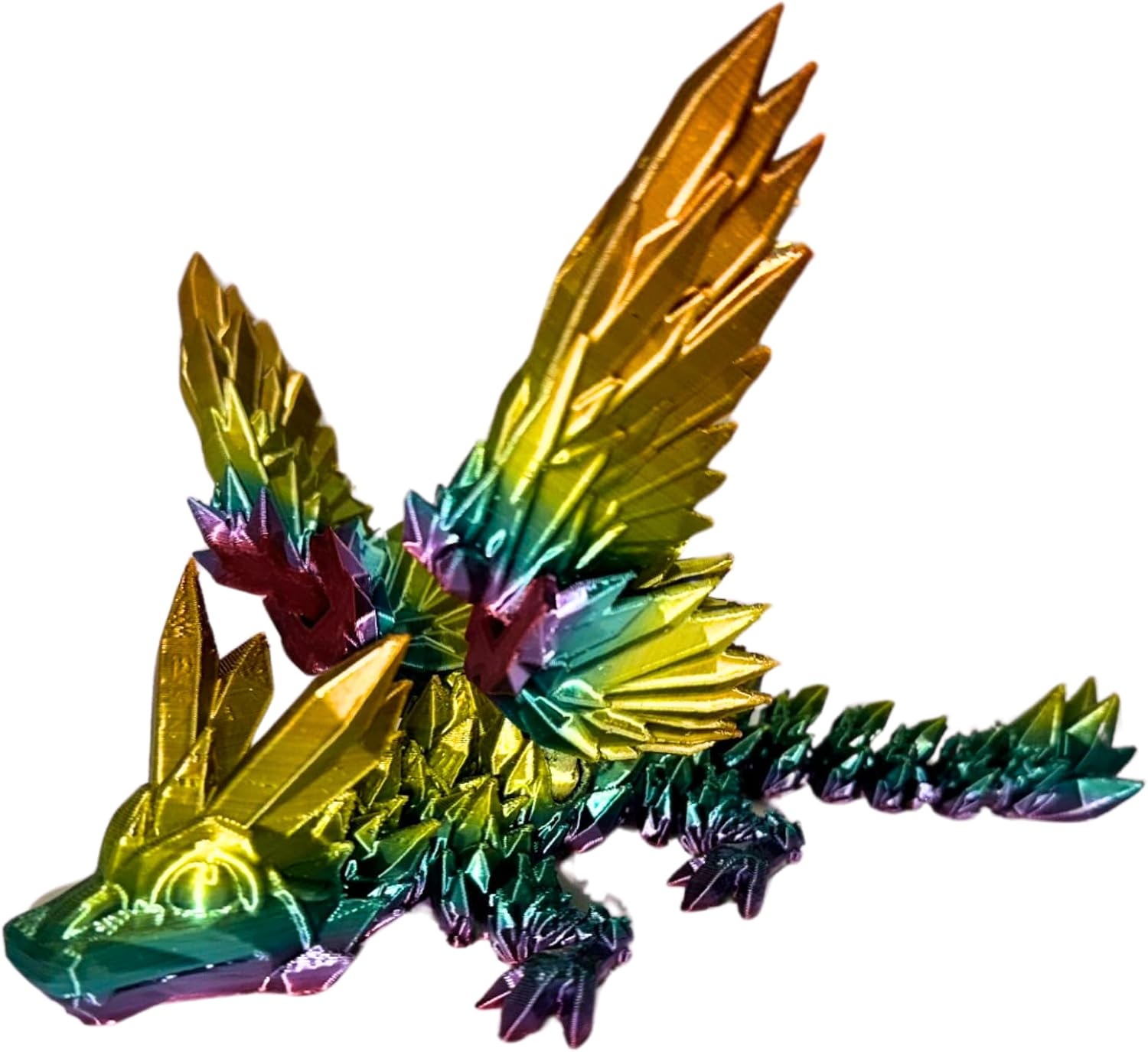 Amazon.com: Forge 3D - 7 inch 3D Printed Dragon with Wings - Rainbow ...