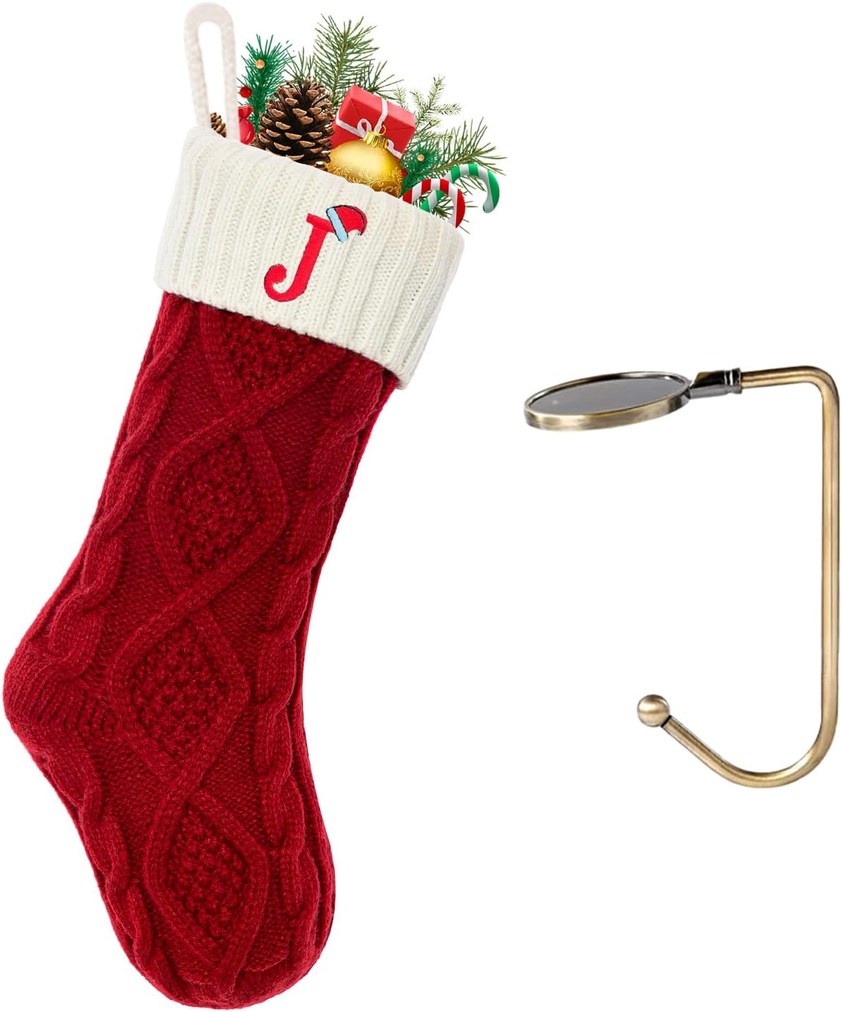 Amazon.com: VRFASHION Christmas Stockings with Initials, Letter J ...