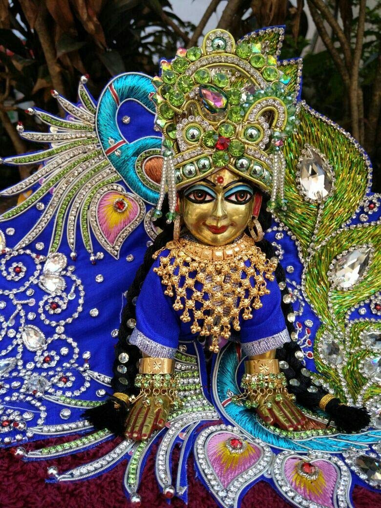 Buy Maa Padma Farms Marble Complete Sringar of Bal Radha Idol Standard ...