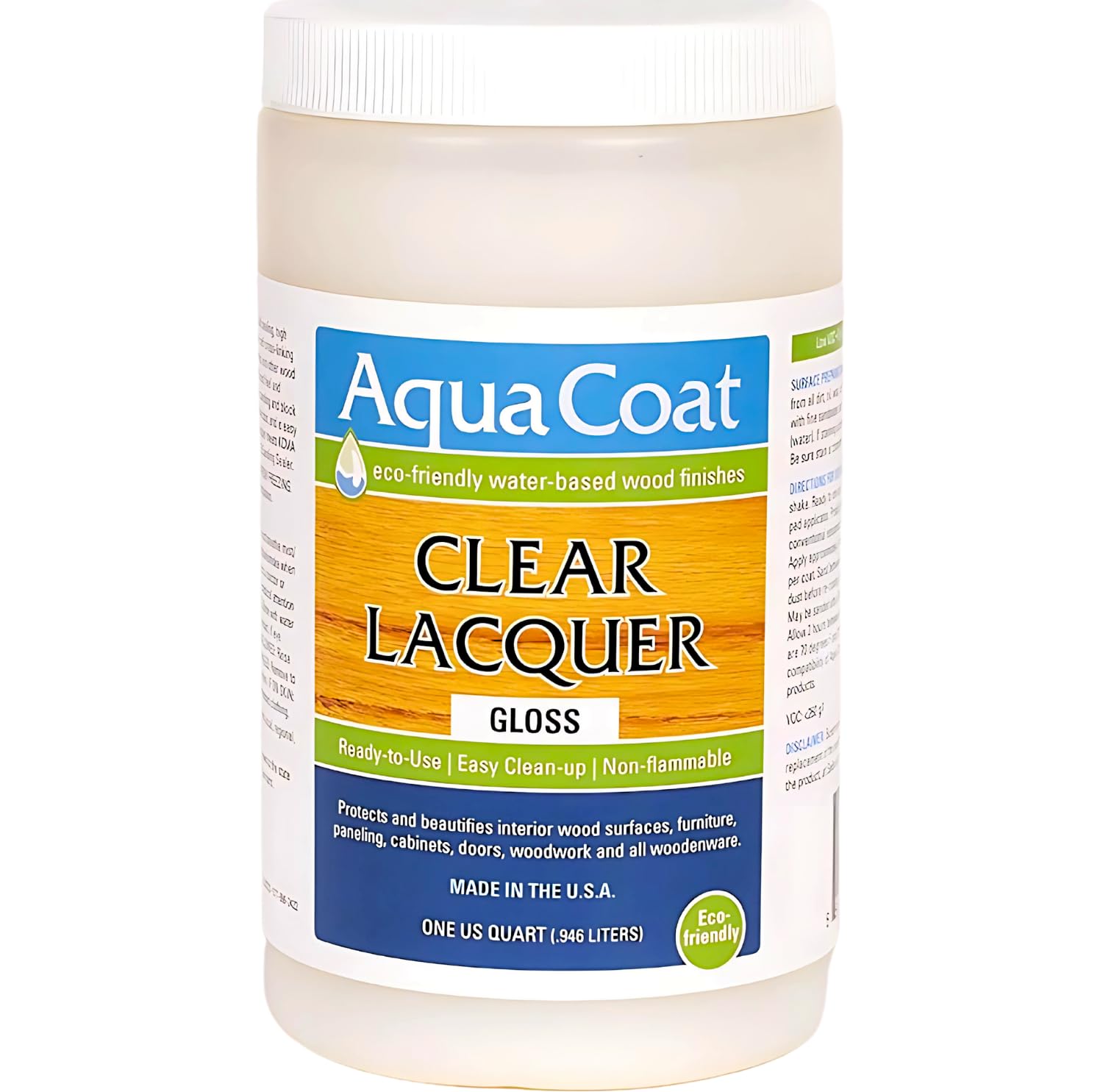 Aqua Coat Clear Lacquer in Gloss Finish - Self-Cross-Linking, Premium ...