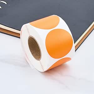 Amazon.com : 600PCS Circle Sticker Labels, Orange Dot Stickers for ...