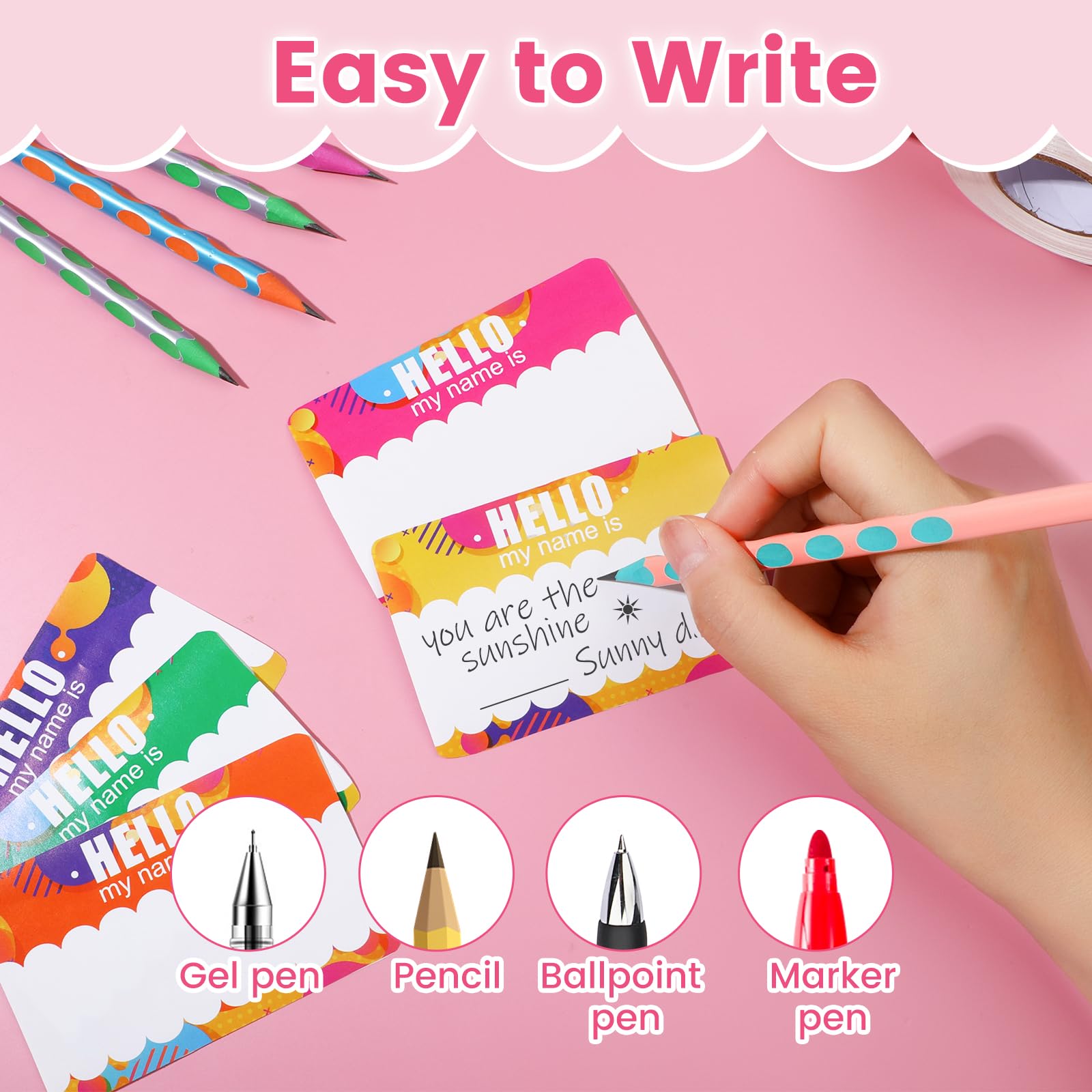 Snapklik.com : 250 Pieces Name Tags Stickers, Hello My Name Is Stickers ...