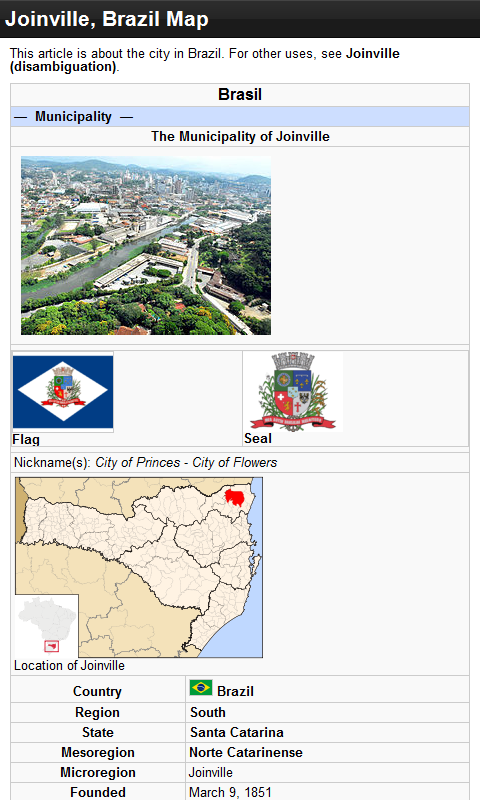 Joinville Brazil Map