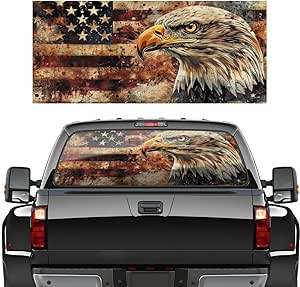 Amazon.com - Generic Flag Eagle Rear Window Graphic Decal for Trucks ...