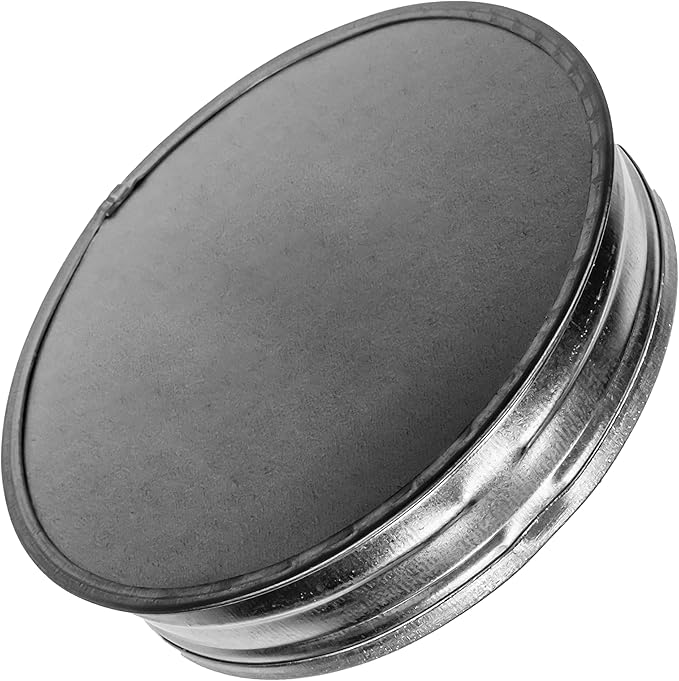 6” Inch Duct End Cap - Galvanized Steel Round Vent Cover for Outdoor ...