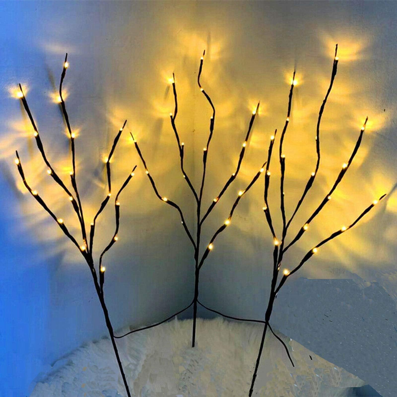 Amazon.com: Lxcom Lighting LED Branch Lights 3 Pack Connected Lights 60 ...