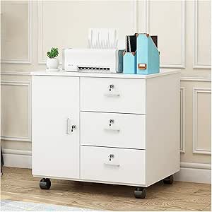 Amazon.com: Pc Stand Mobile CPU Host Floor Stand Wooden Printer Rack ...