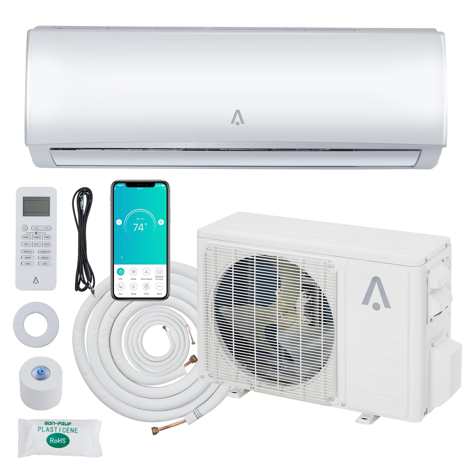 Snapklik.com : 9000 BTUs Mini Split Air Conditioner, 19 SEER2 Inverter ...